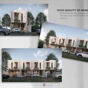 Modern Multi-unit House Plan, Duplex & Quadruplex Design (A3 PDF) - Etsy