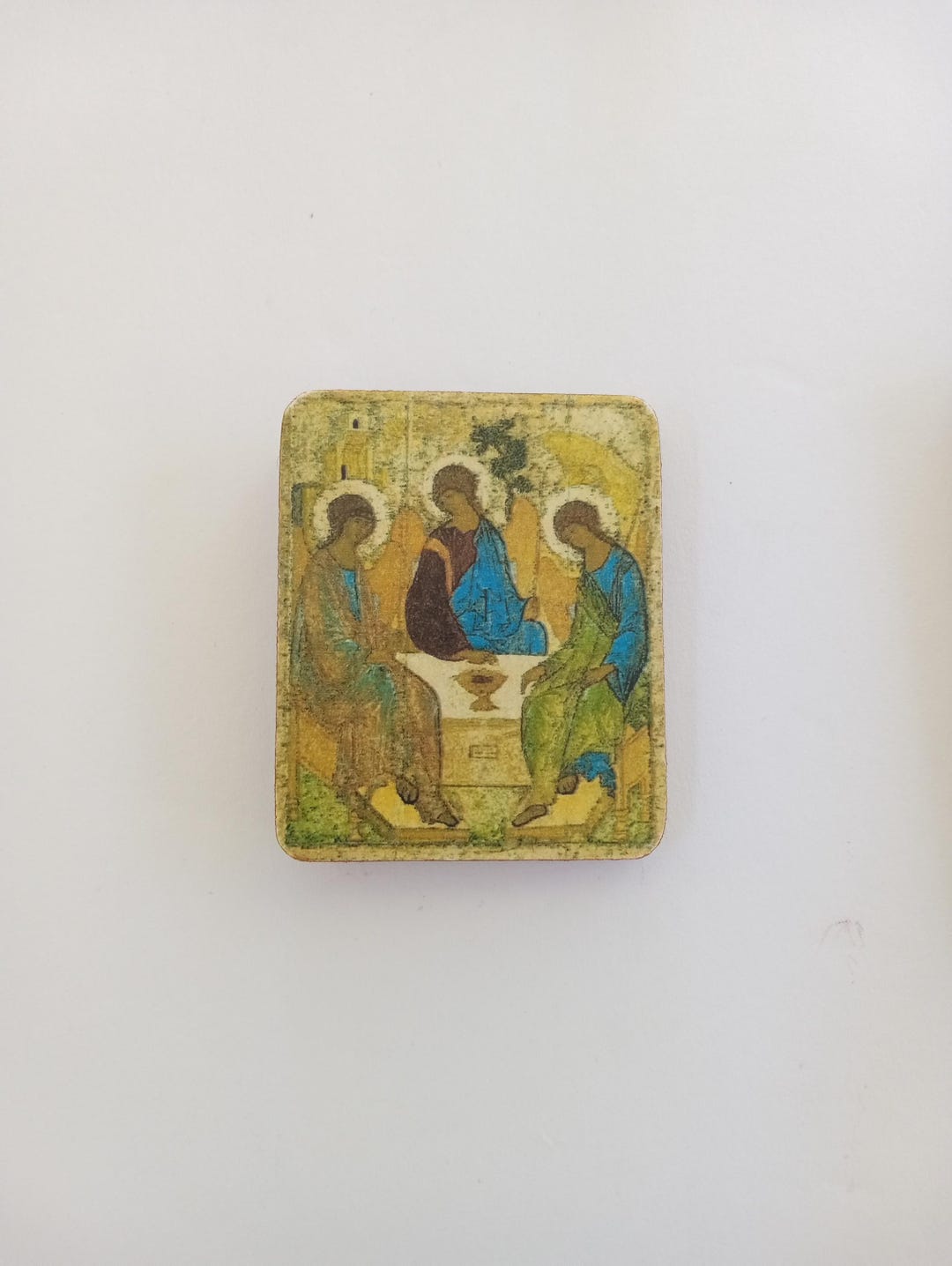 Holy Trinity Orthodox Christian Wooden Icon | Handmade Miniature - Etsy