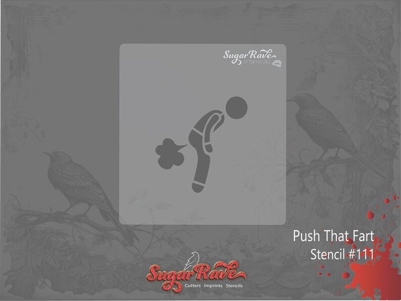 Push That Fart Stencil, Mature Humorous Baking Supplies, Gift for ...