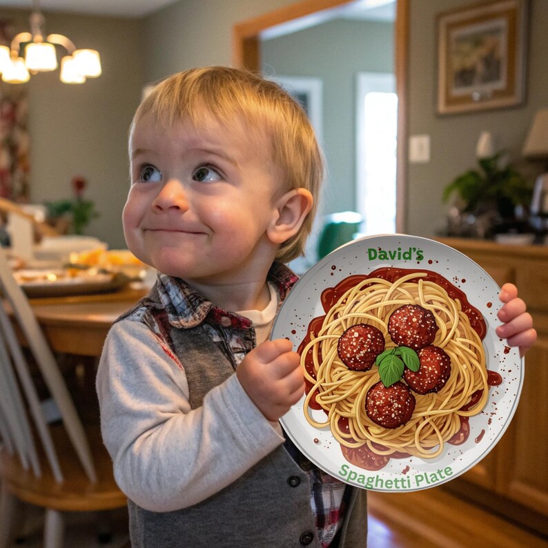 Personalized Kids Spaghetti Plate • Custom Name Dinnerware - Etsy