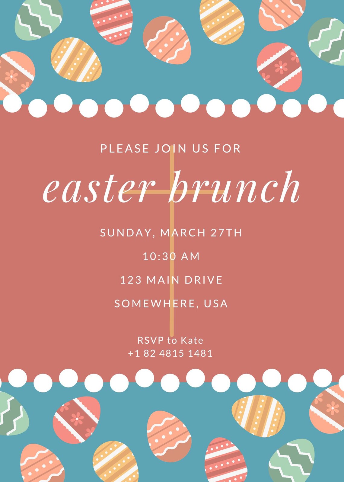 Easter Egg Brunch Invitation Canva Template - Etsy
