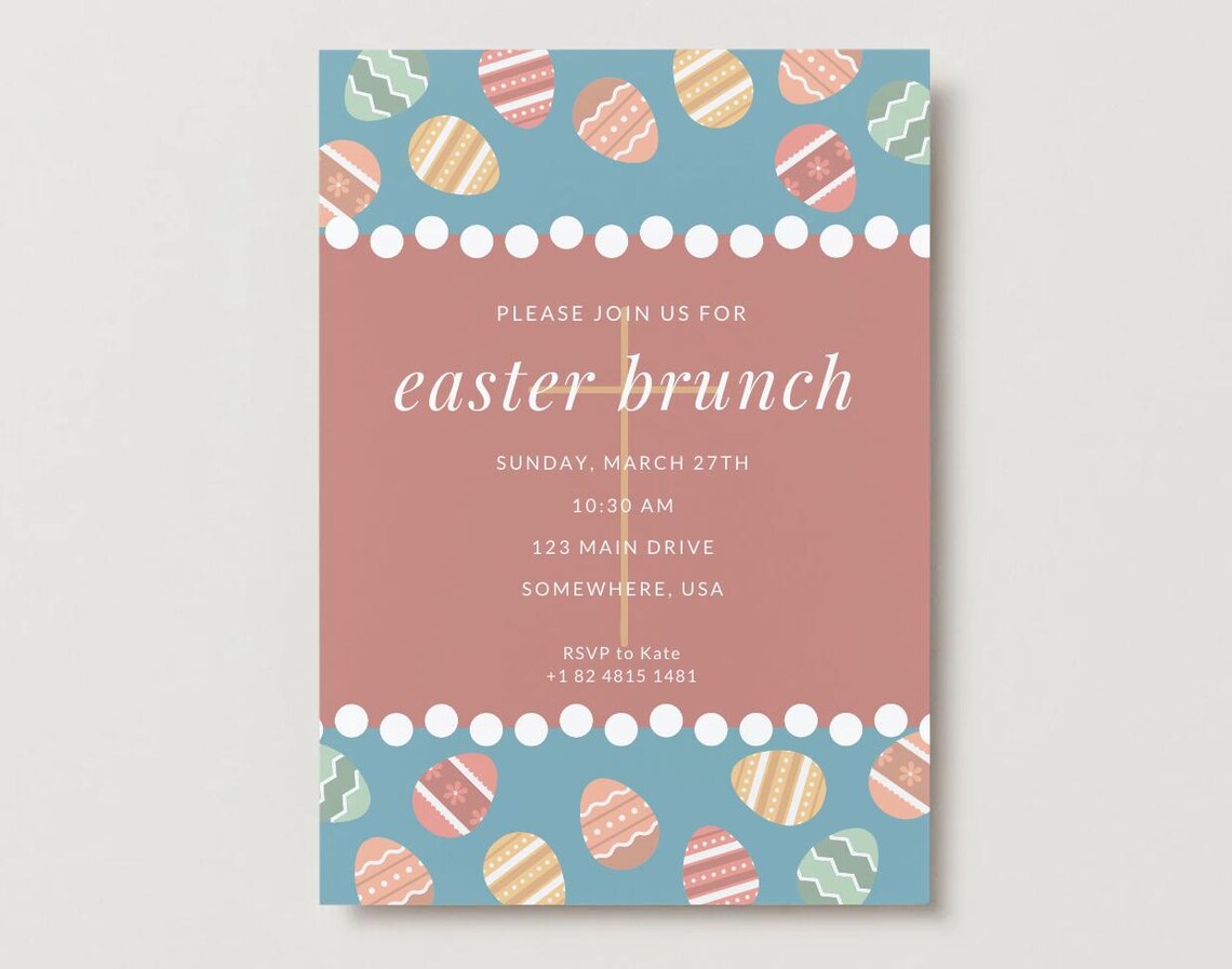 Easter Egg Brunch Invitation Canva Template - Etsy