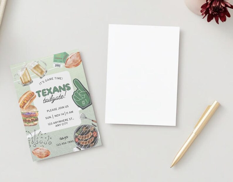 Football Tailgate Turf Party Pregame Canva Template - Etsy