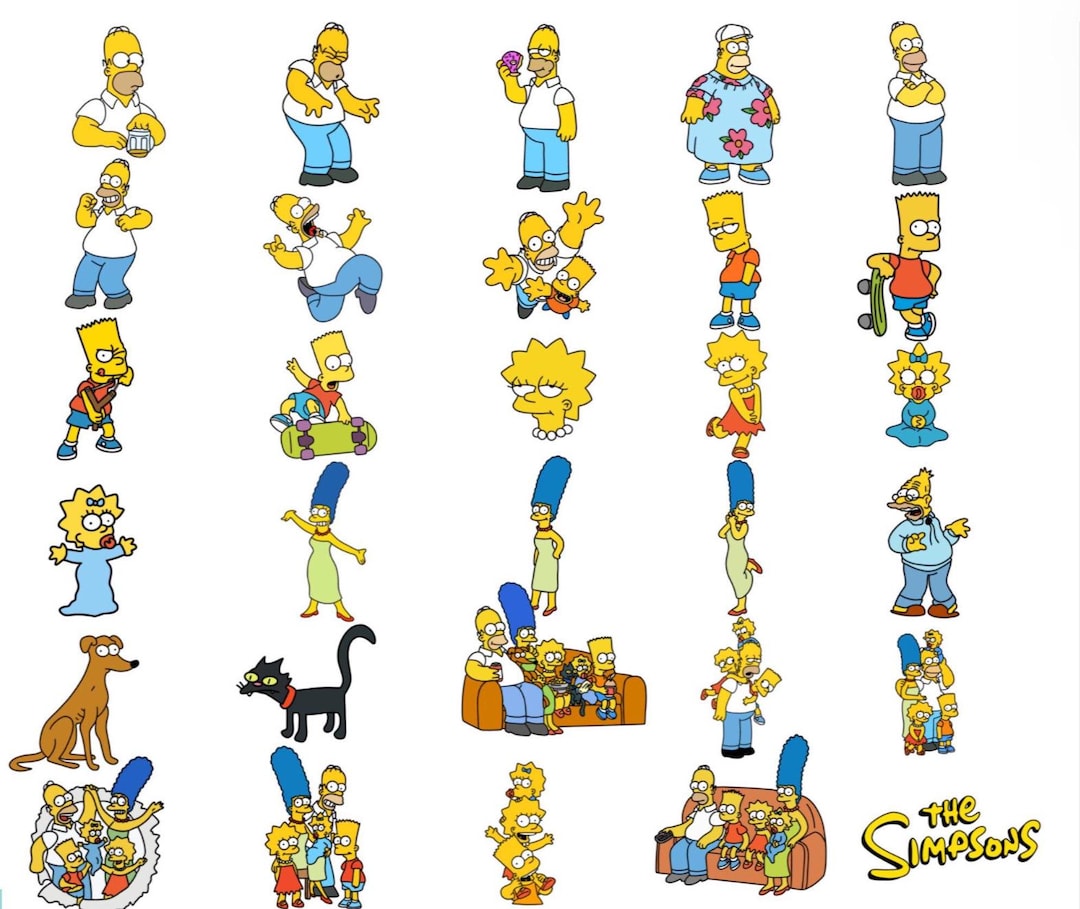 Simpsons Clip Art Bundle, Simpsons Svg Cut Files for Cricut ...