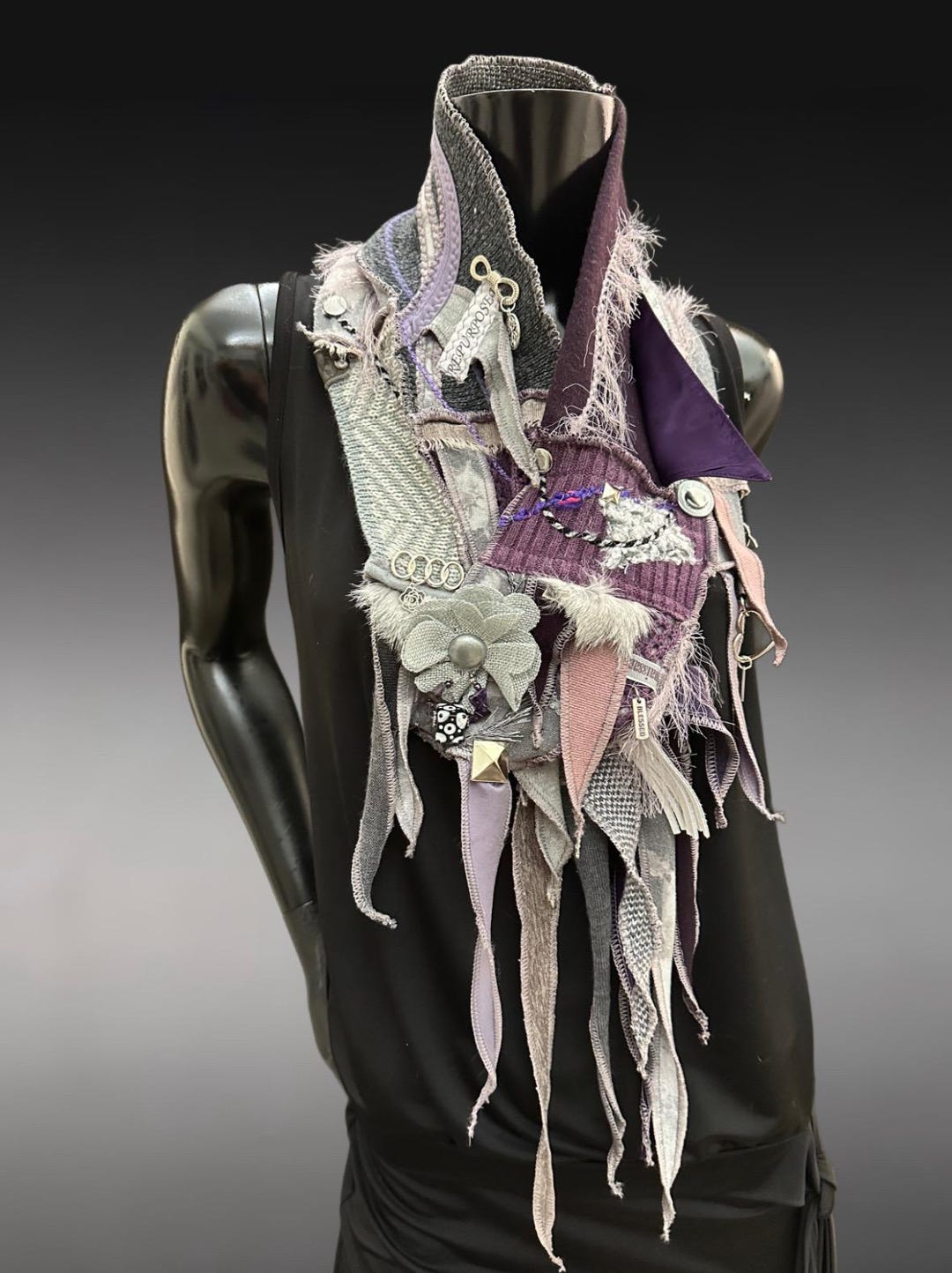 Avant Garde Eco-friendly Fabric Talisman Scarf, Statement Scarf ...