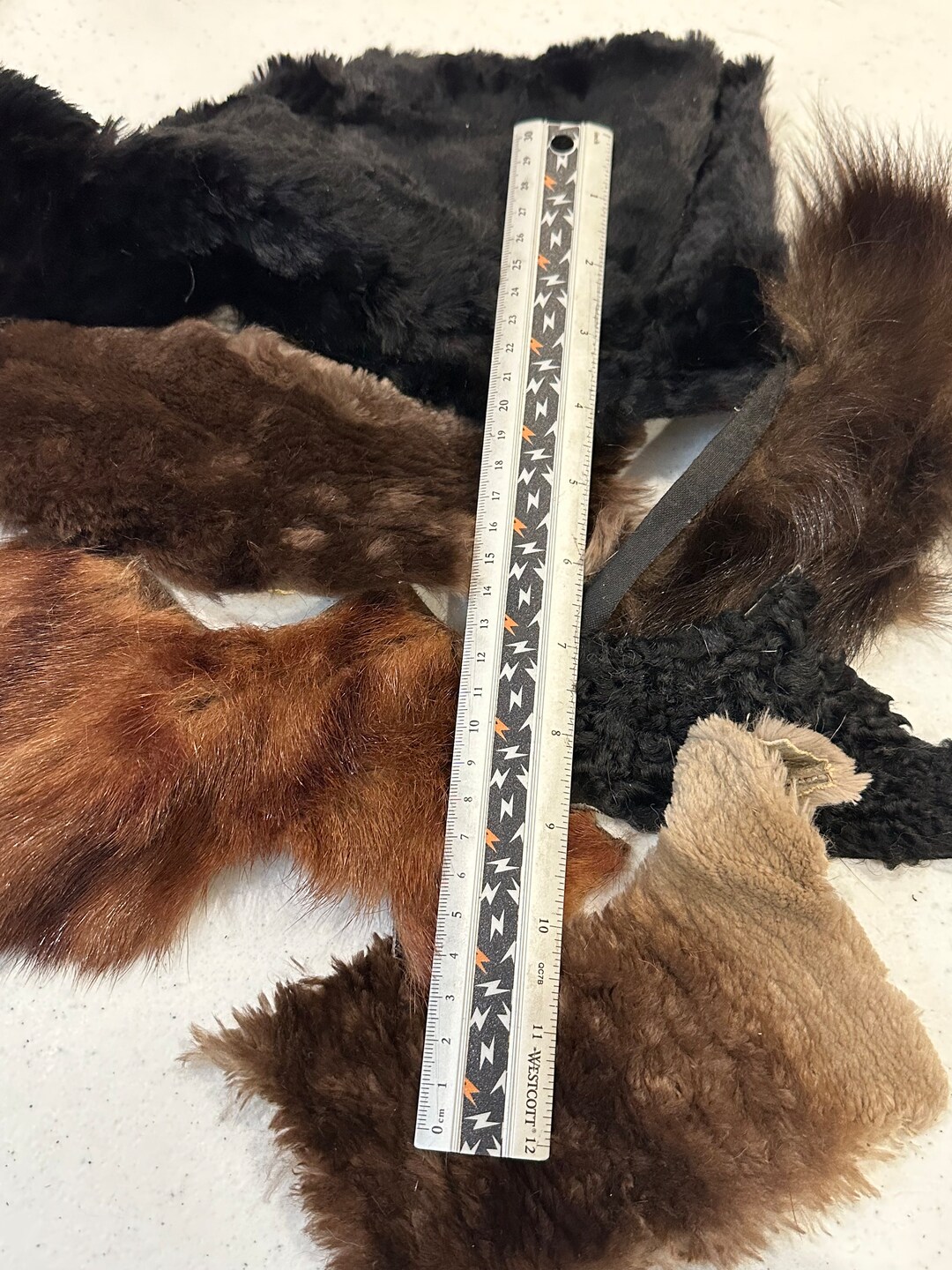Salvaged Upcycled Mixed Species Fur Scraps - Fox, Muscrat, Beaver, Mink ...