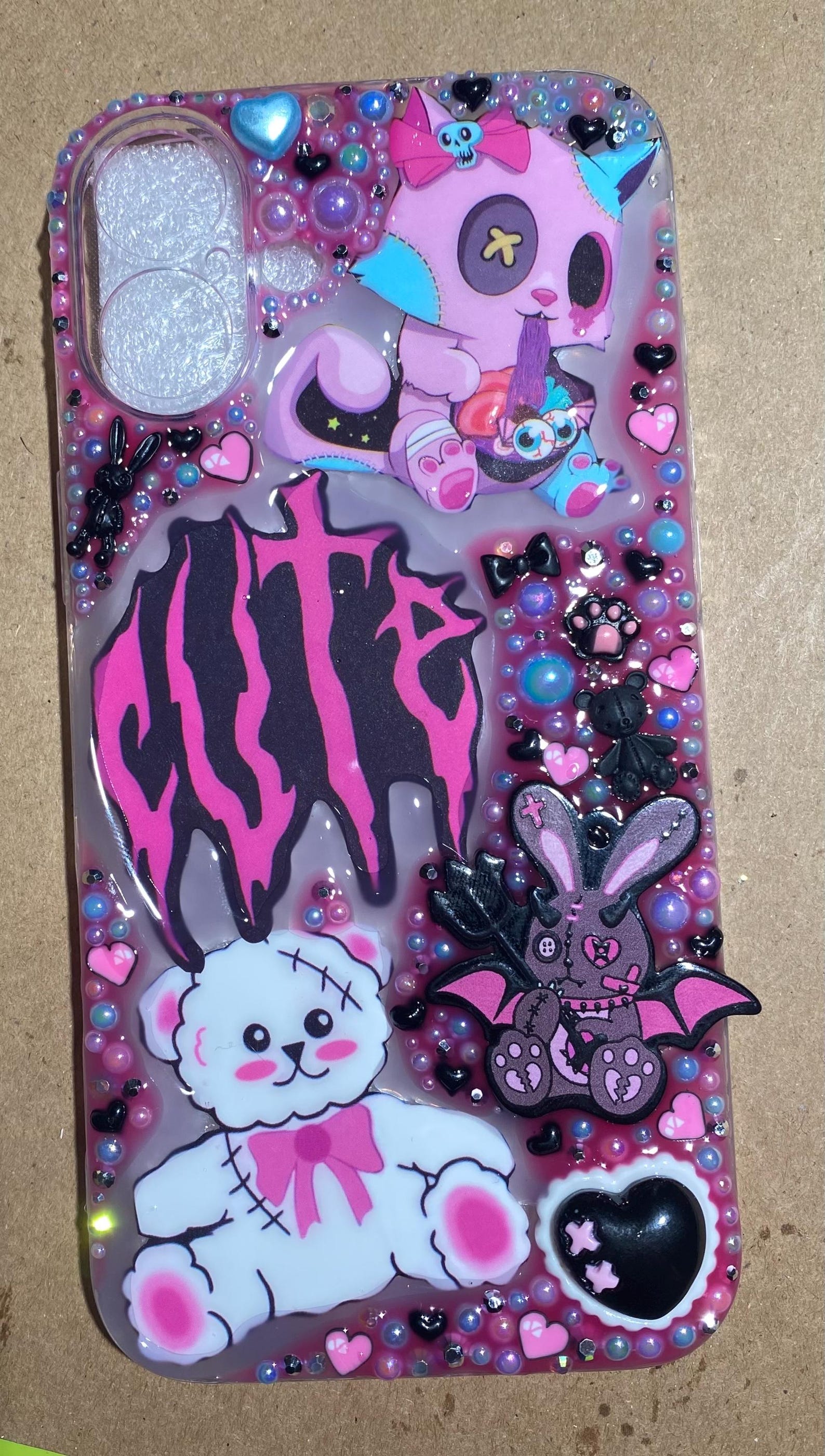 Cute Pink Goth iPhone 16 Plus Phone Case - Etsy