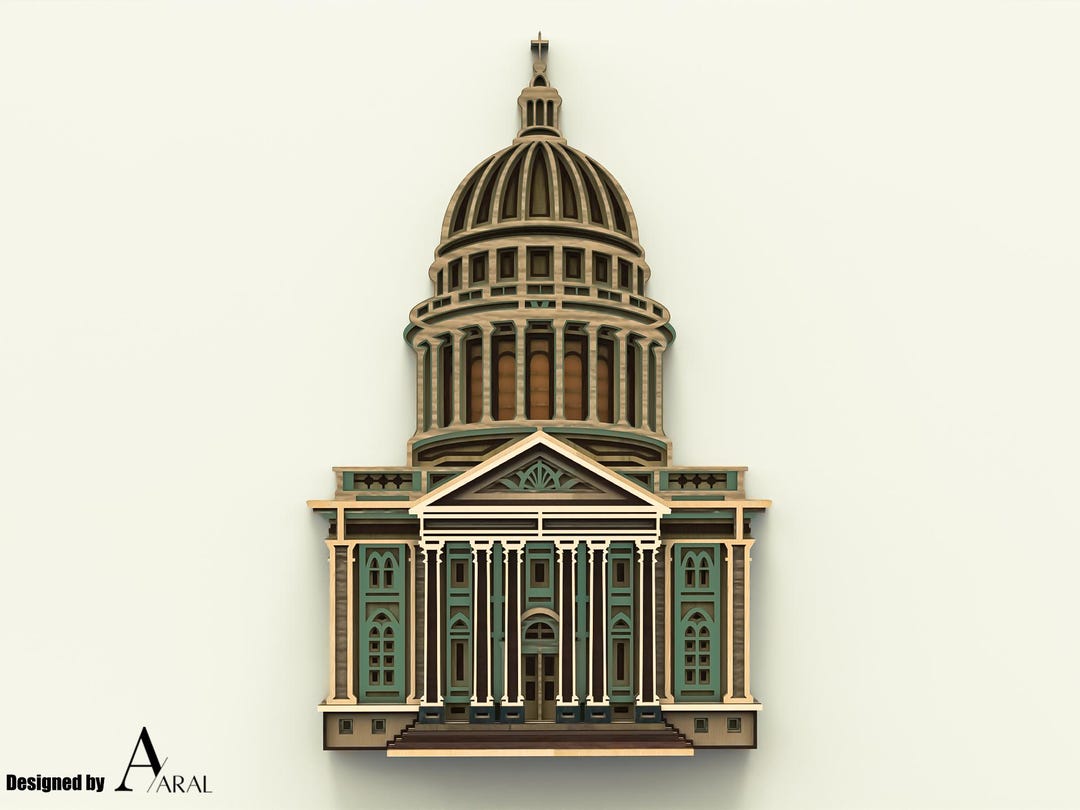 3D Layered Dome Landmark Laser Cut File | Capitol Building SVG | SVG Ai ...