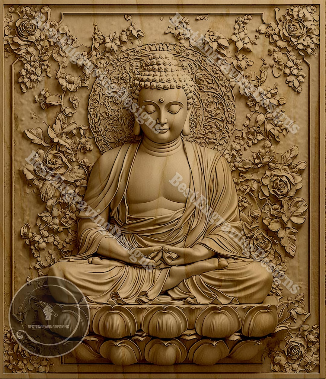 3D Buddha Illusion Engraving Design Files for Laser Cutting & CNC ...