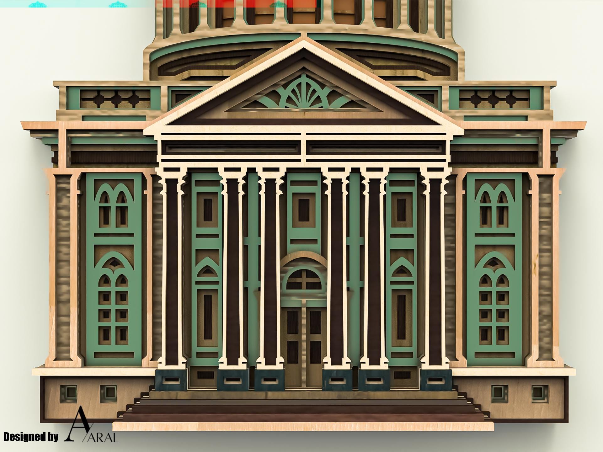 3D Layered Dome Landmark Laser Cut File | Capitol Building SVG | SVG Ai ...