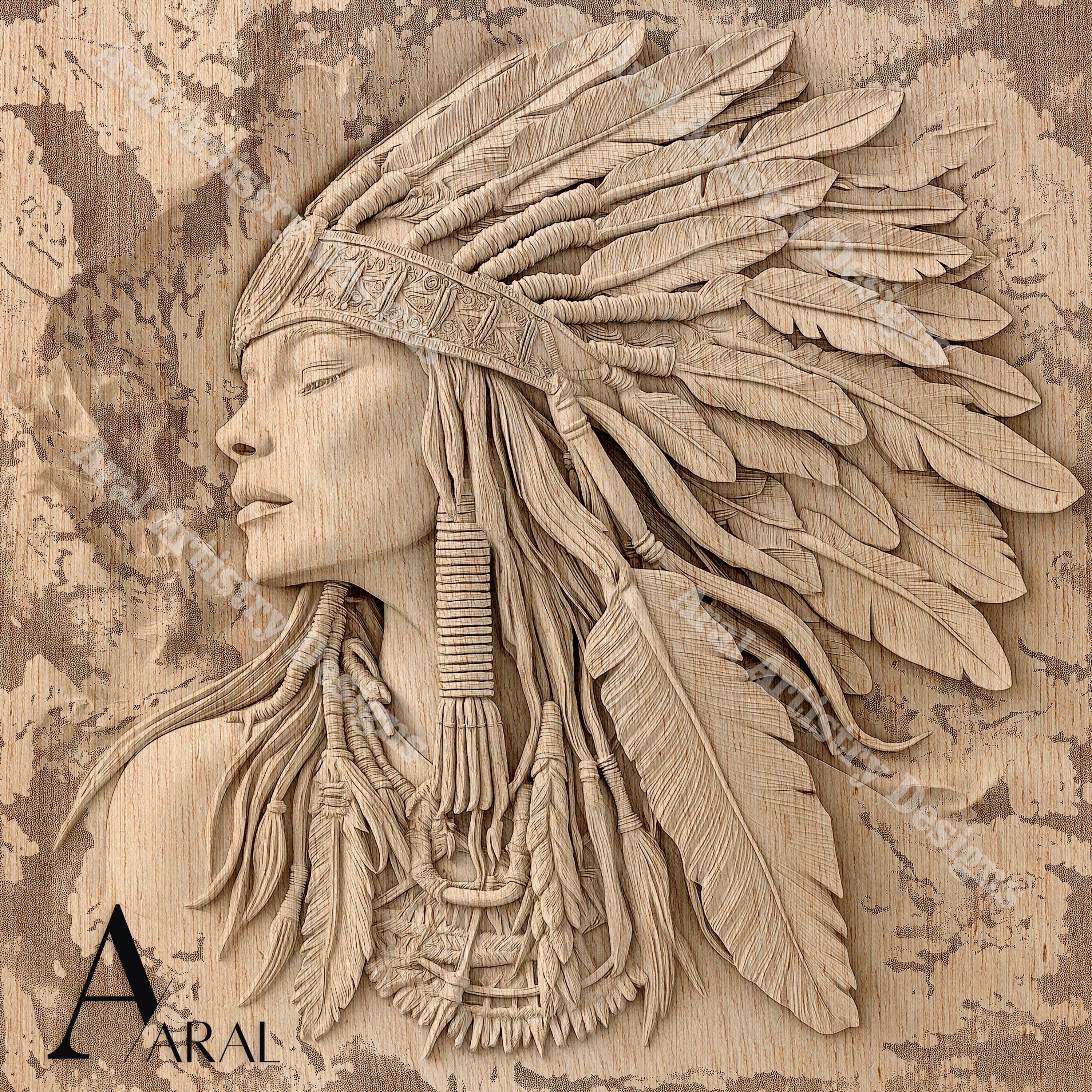 Ancient Indian Girl 3D Illusion Laser Engraving File - Instant Download ...