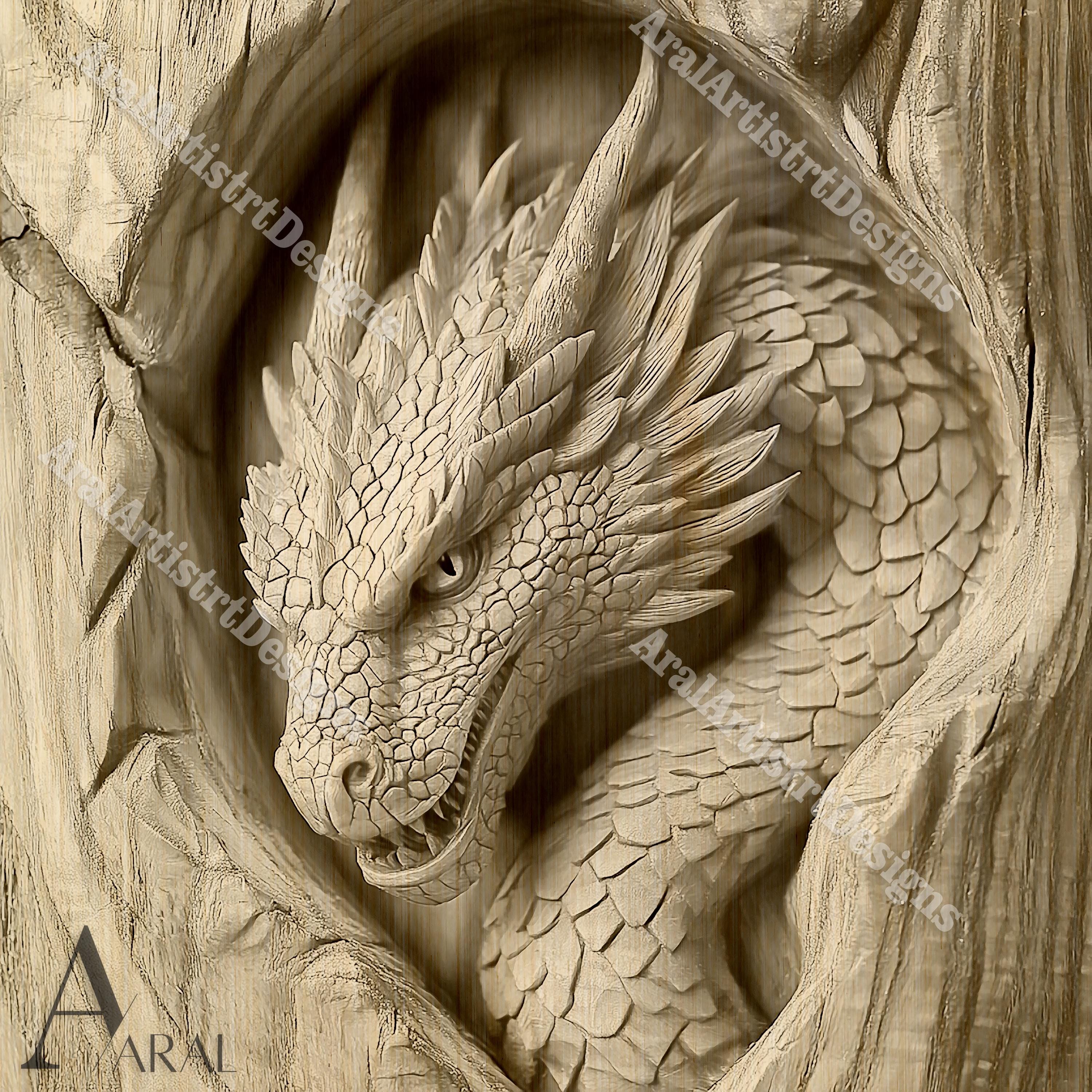 3D Dragon Illusion Design for Laser Engraving & Cutting - Digital Files ...