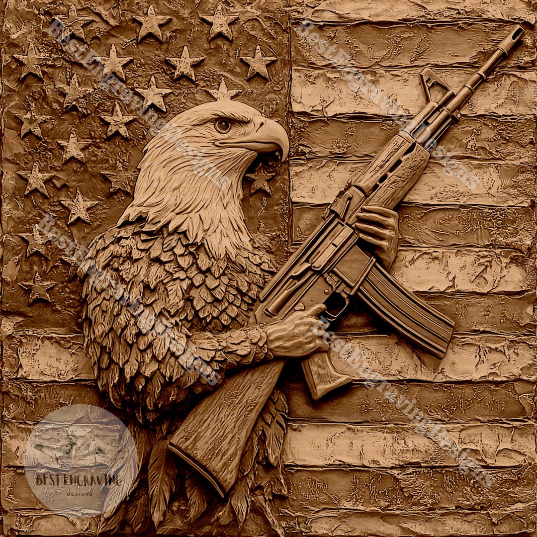 Patriotic 3D Illusion Engraving Files: USA Flag & Eagle Design for ...