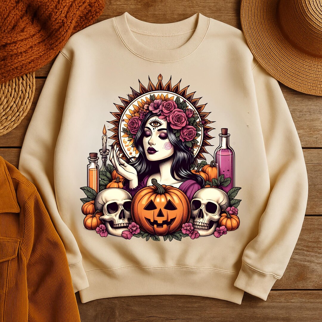 Mystic Halloween Witch PNG – Third Eye Pumpkin Skull Art, Spiritual ...