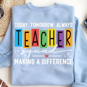 Teacher Squad PNG – Colorful Teacher Team Design, Back to School Shirt ...