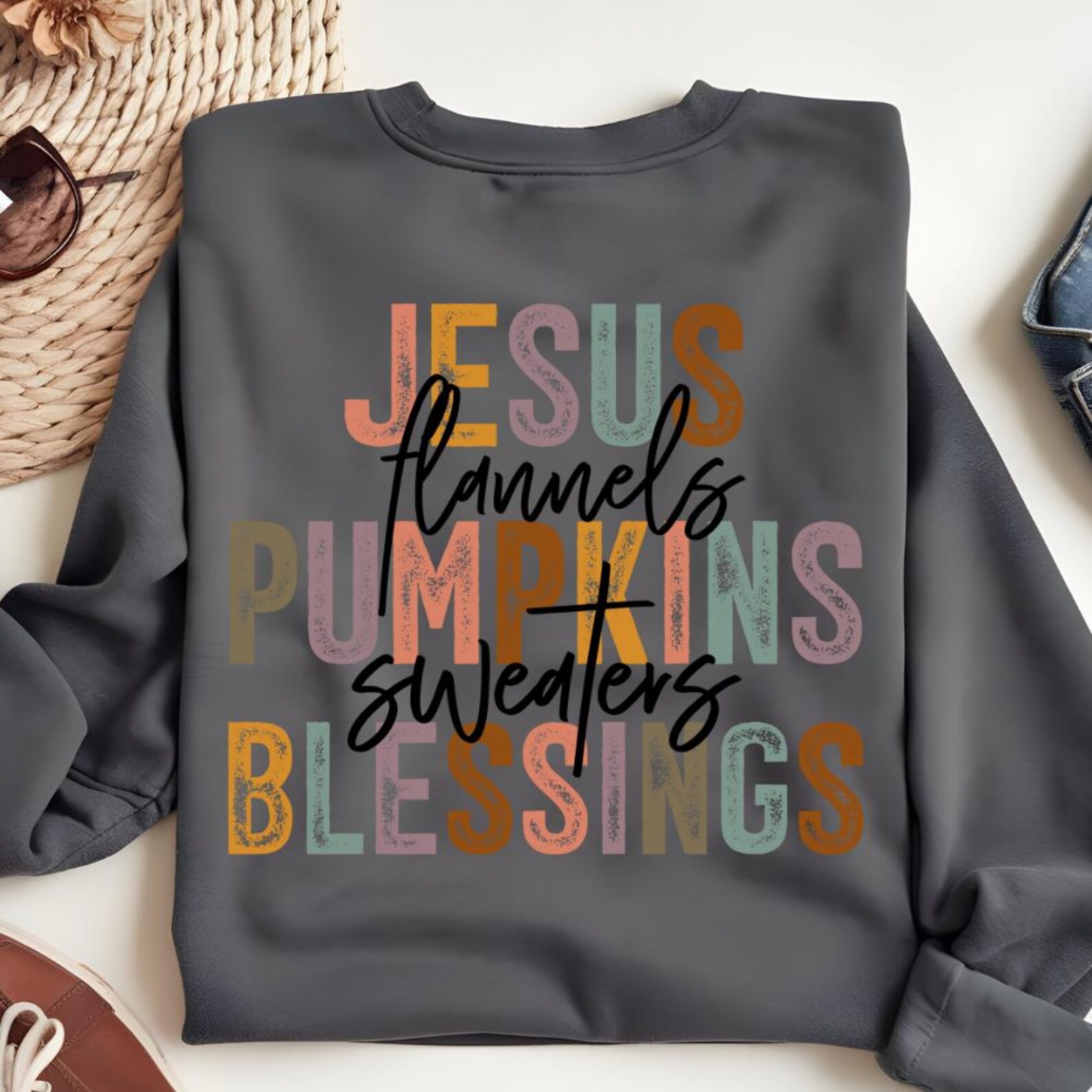 Jesus Pumpkins Blessings PNG, Fall Christian Sublimation Design, Rustic ...