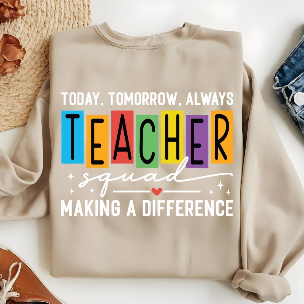 Teacher Squad PNG – Colorful Teacher Team Design, Back to School Shirt ...