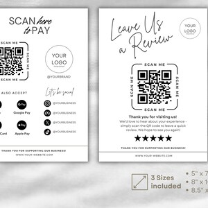 Bundle QR Code Sign Templates for Small Business, Scan to Pay, Social ...