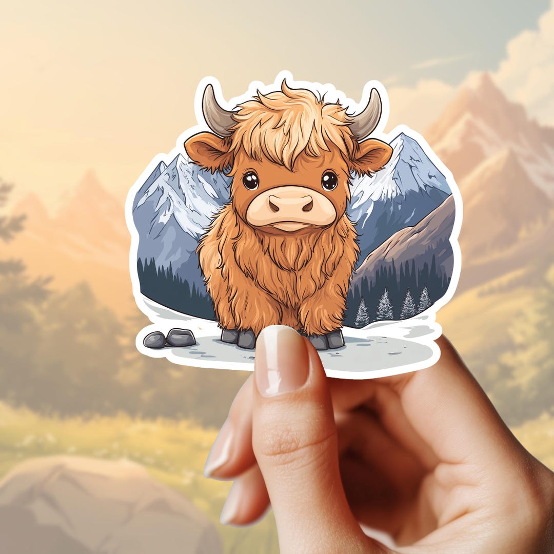 Highland Cow Stickers, in the Mountains Cute Fall and Halloween Vinyl ...