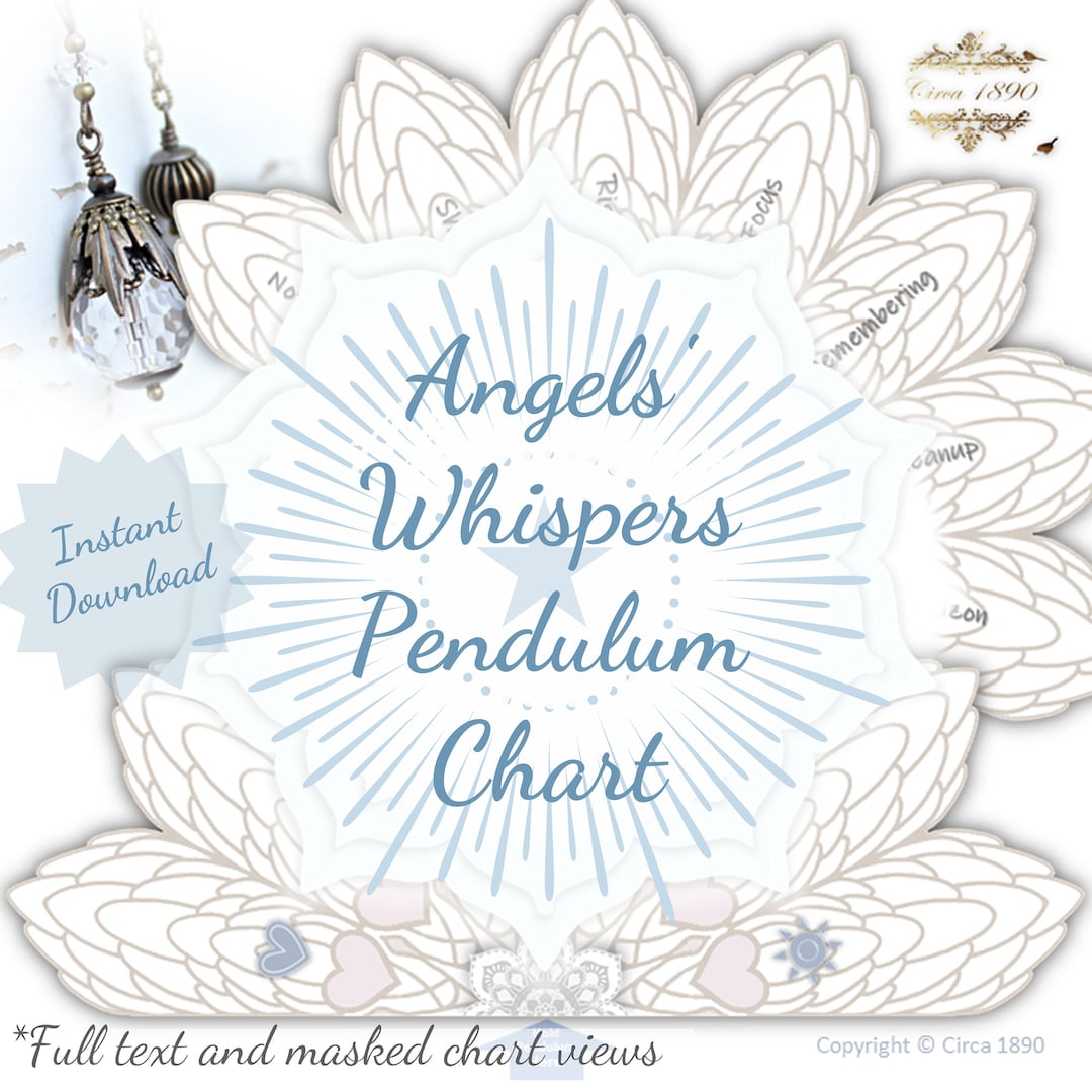 Angels' Whispers Printable Pendulum Chart Intuitive Guidance and ...