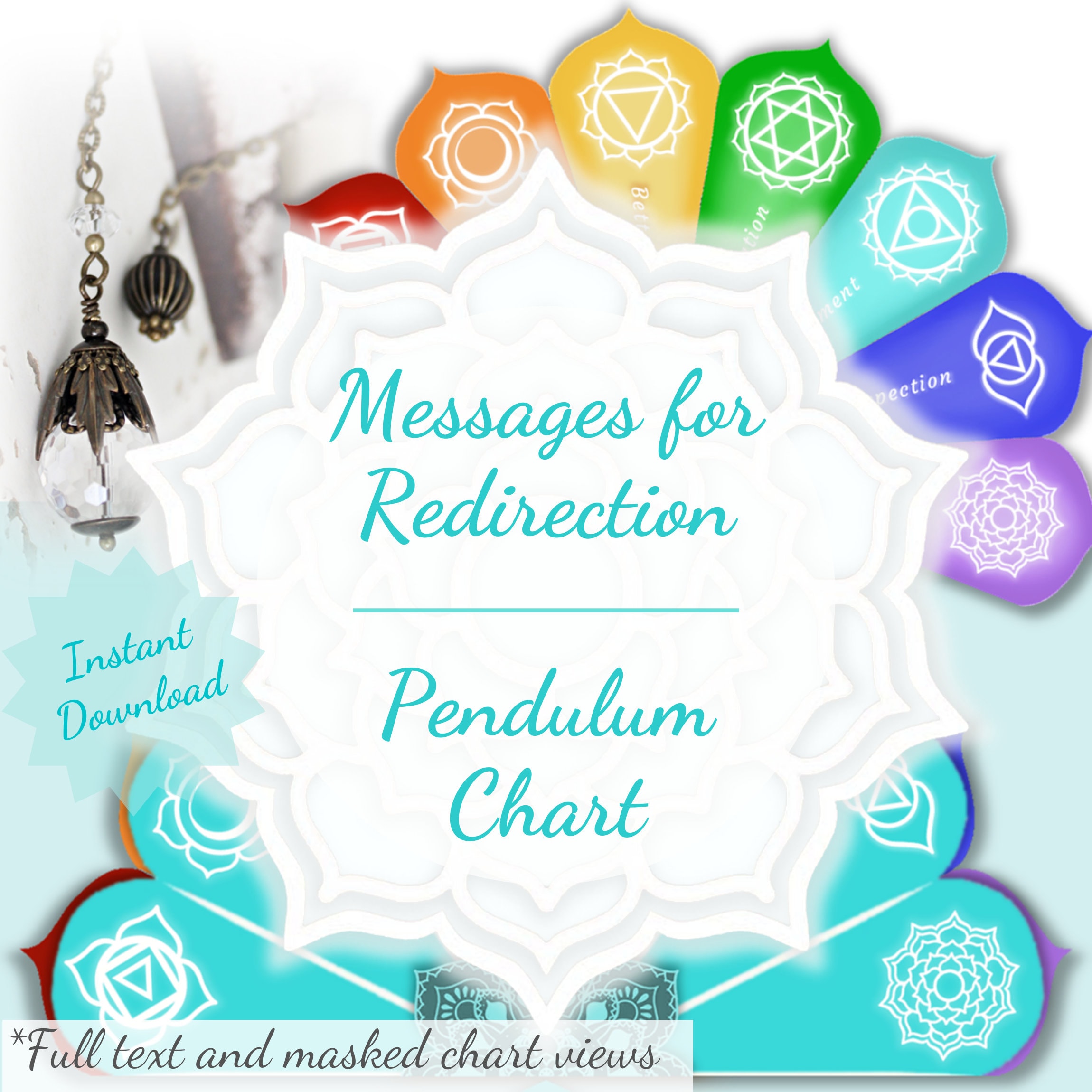 Instant Download Printable Pendulum Charts 3 Chart Bundle Messages for Redirection, Dreamweaver ...
