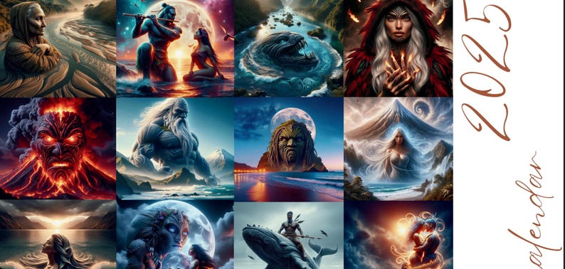 NZ Calendar, Maori Art, Maori Mythology, Maori Stories, NZ Art, Digital ...