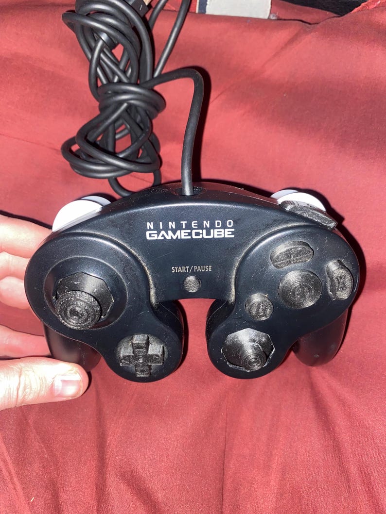 Modded Gamecube Controller With Carbon Fiber Sticks/buttons - Etsy