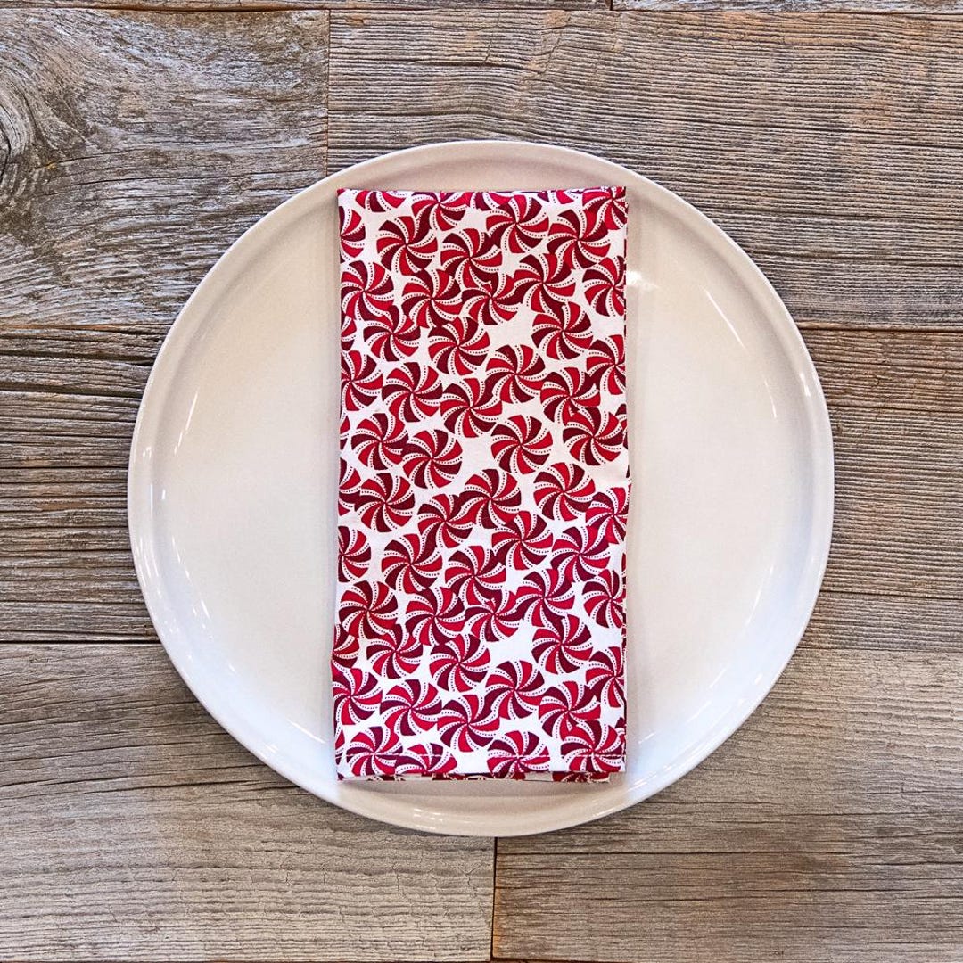 Peppermint Candy Napkin; Christmas Cloth Napkin - Etsy
