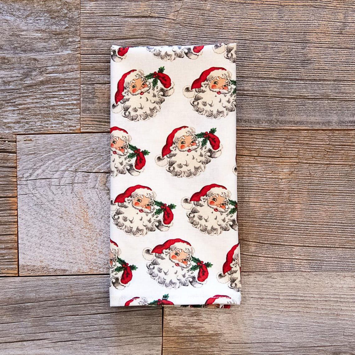 Santa Napkin; Christmas Dinner Napkin - Etsy