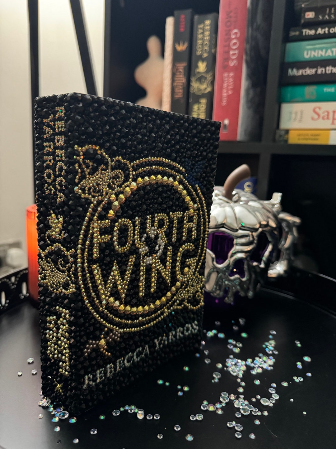 Bedazzled Fourth Wing Paperback | Hand-decorated Fantasy Novel ...