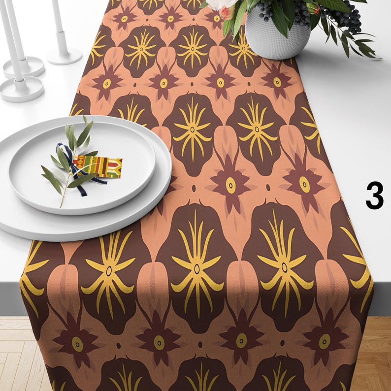 Mid-century Modern Table Runner, Geometric Table Runner, Abstract Table ...