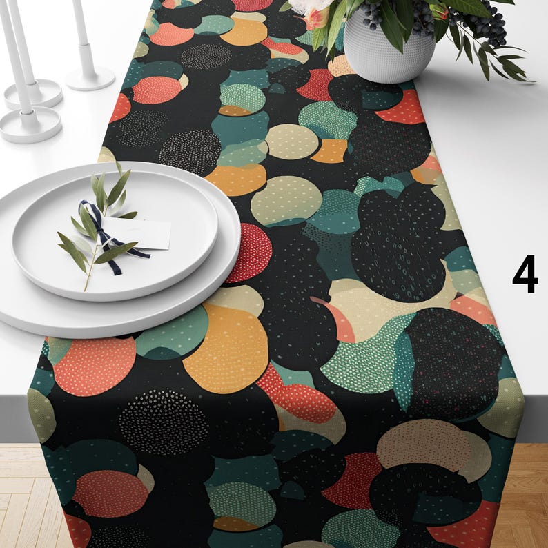 Abstract Geometric Table Runner, Pop Art Table Decor - Etsy
