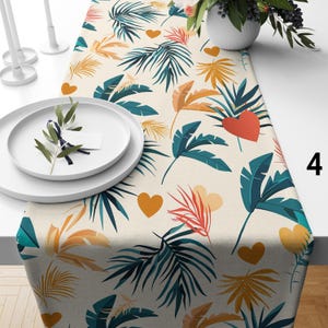 Tropical Cockatoo Table Runners, Jungle Leaf Table Runner, Floral Table ...