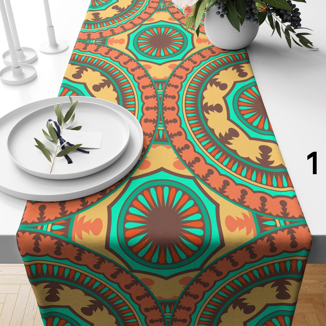 African Tribal Table Runners, Geometric Tribal Table Runner, Ethnic ...