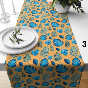 Tropical Cockatoo Table Runners, Jungle Leaf Table Runner, Floral Table ...