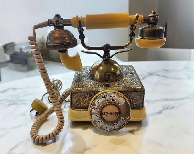 French Style Rotary Desk Vintage Telephone, Retro Landline, Radio Shack ...