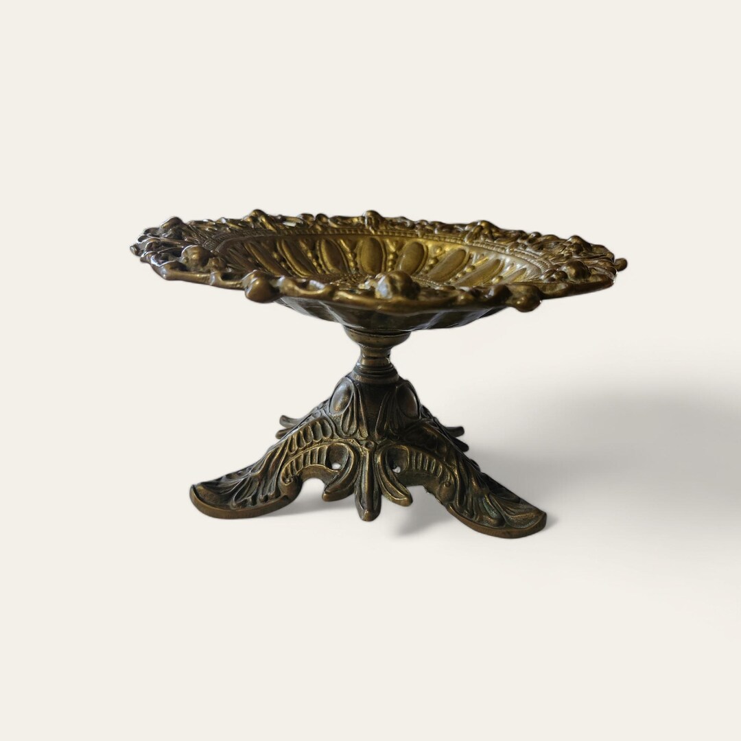 Vintage Brass Compote, Art Nouveau Cherub Pedestal Dish - Etsy