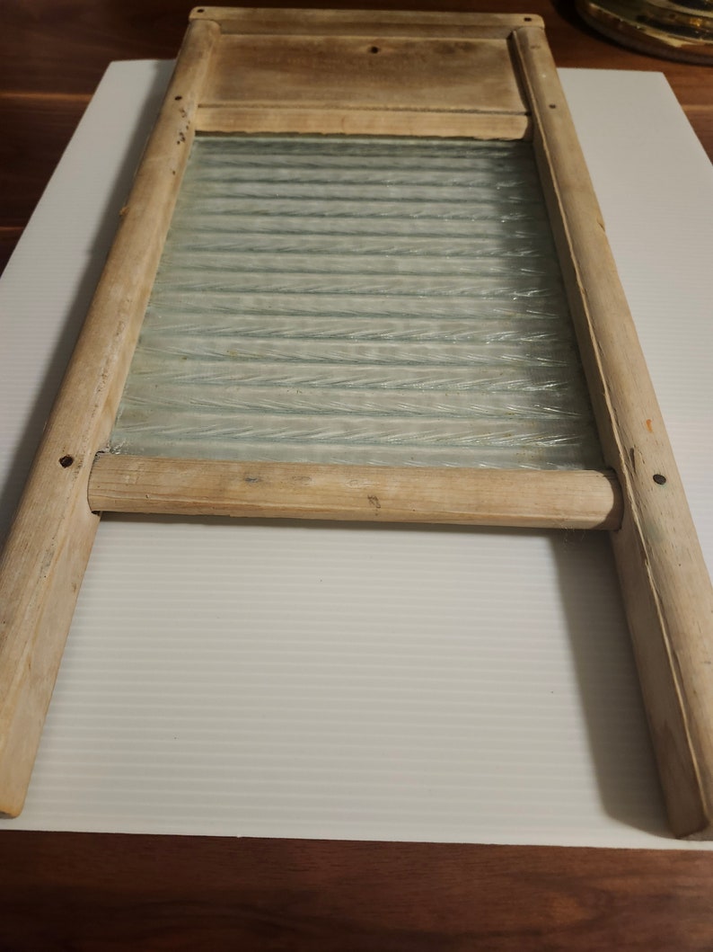 Vintage Glass Washboard, Laundry Room, Columbus Washboard Co, Small ...