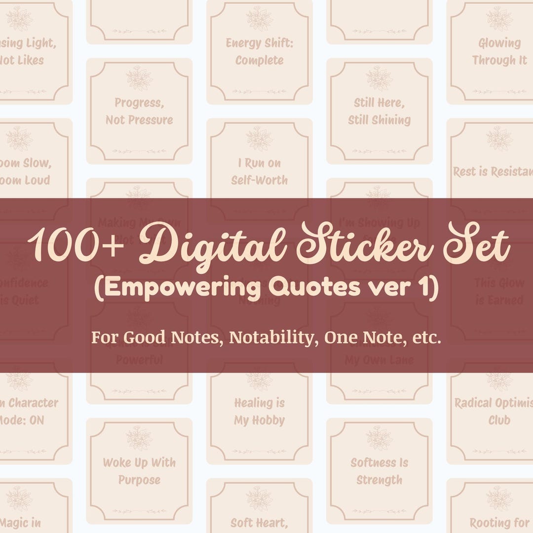 Empowering Quotes Digital Sticker Set | PNG Format | Onenote ...