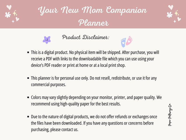 First-time Mom Planner Printable Digital Mom Planner With Baby Care ...