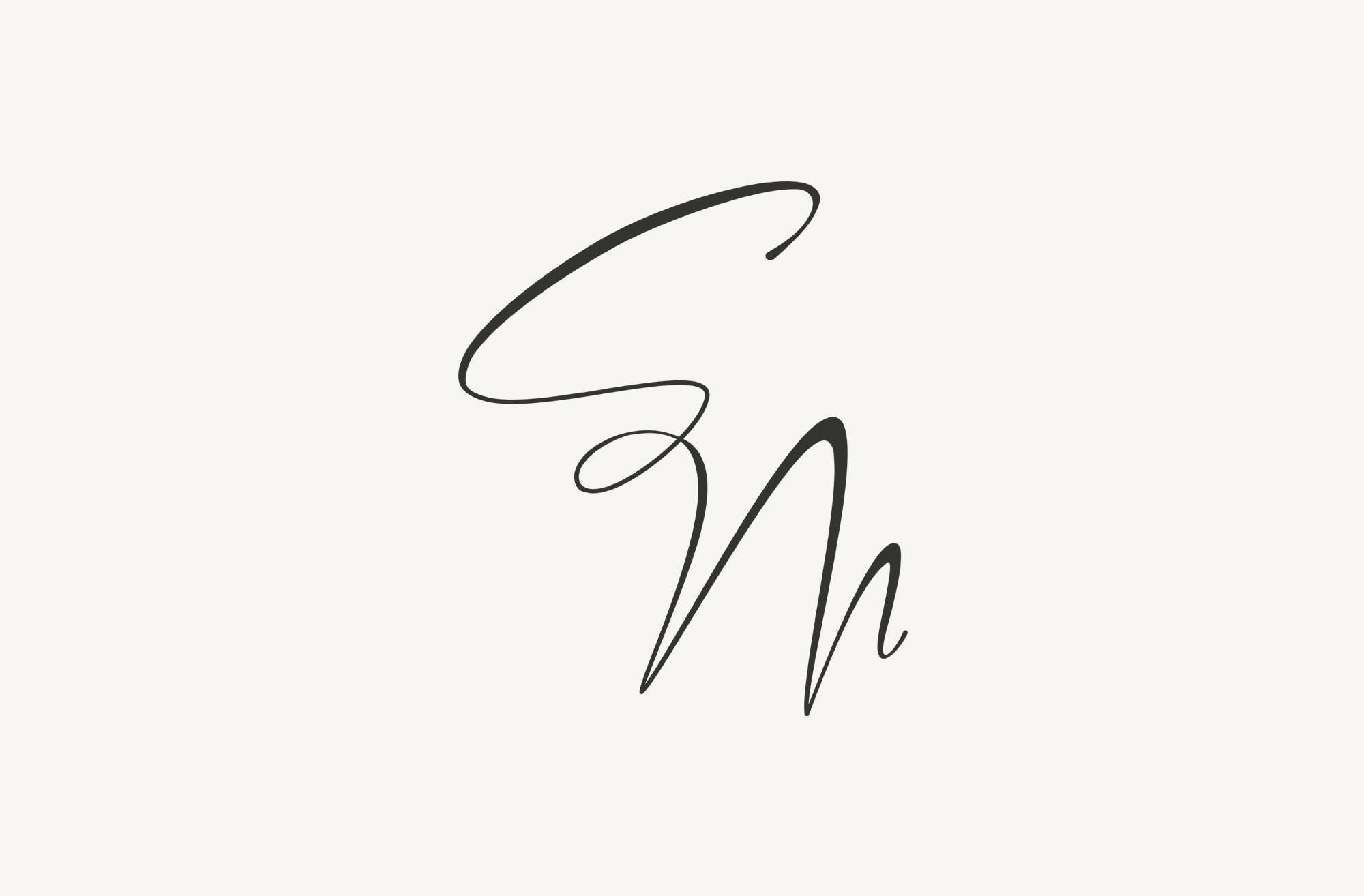 Monogram Logo Initials SM, MS | Minimal S & M Emblem Monogram Logo ...