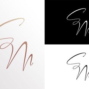 Monogram Logo Initials SM, MS | Minimal S & M Emblem Monogram Logo ...