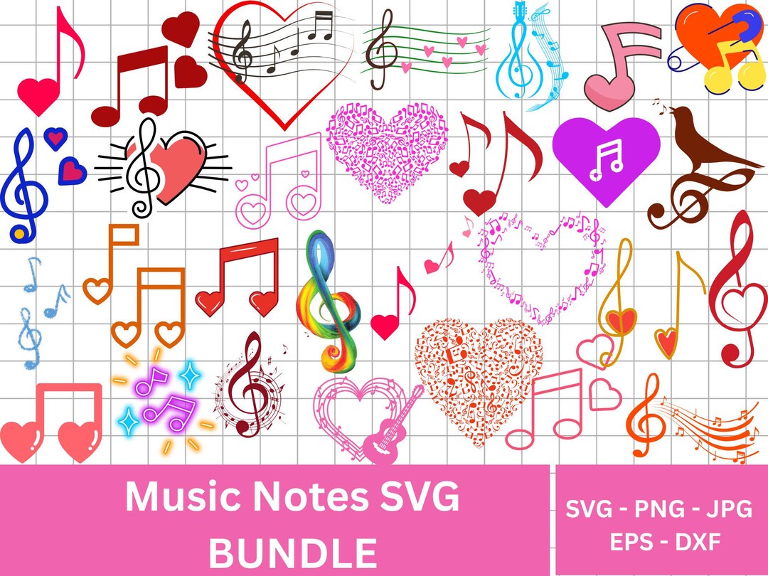 Music Notes Svg,music Notes SVG Bundle,music Notes Png Clipart, Musical ...