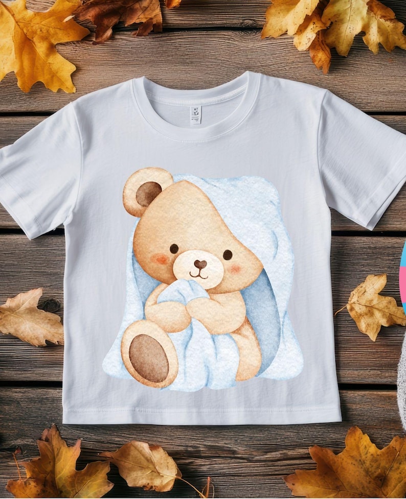 Watercolor Teddy Bear Clipart, Baby Shower Boy Graphics, Winter Bear ...