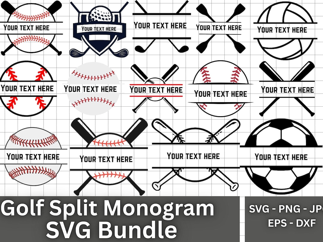 Golf Split Monogram Svg Golf Logo Design Golf PNG Personalized Golf ...