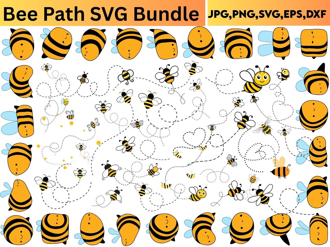 Flying Honey Bee SVG Bundle, Bee Trail Clipart (digital Download) - Etsy