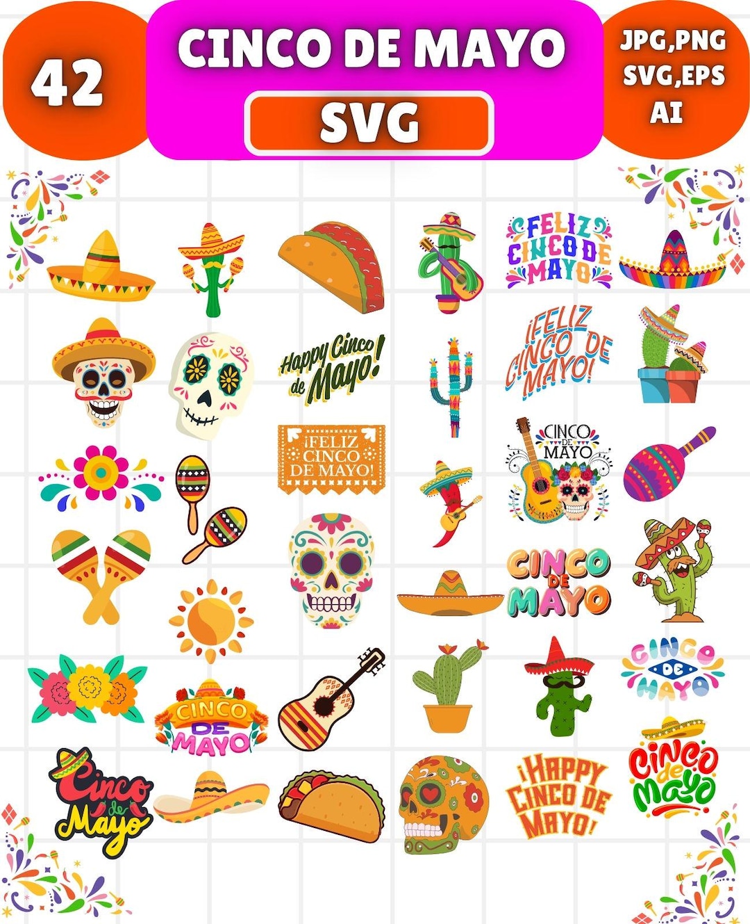 Cinco De Mayo Svg Bundle,mexican Fiesta Quotes Svg,fiesta Time Svg ...