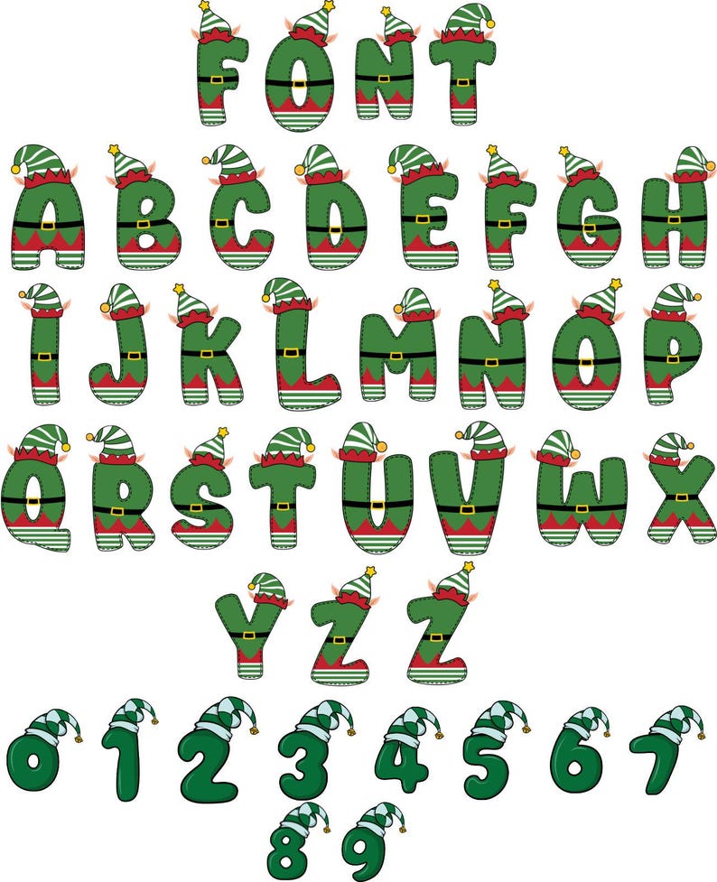 Christmas Alphabet Clipart Svg,christmas Svg Letters,christmas Letters ...