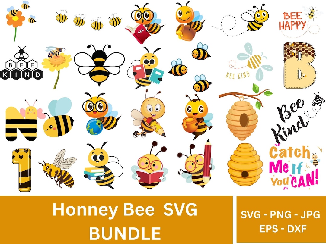 Bee SVG Bundle: Honeycomb, Queen Bee, & Floral Clipart - Etsy Australia