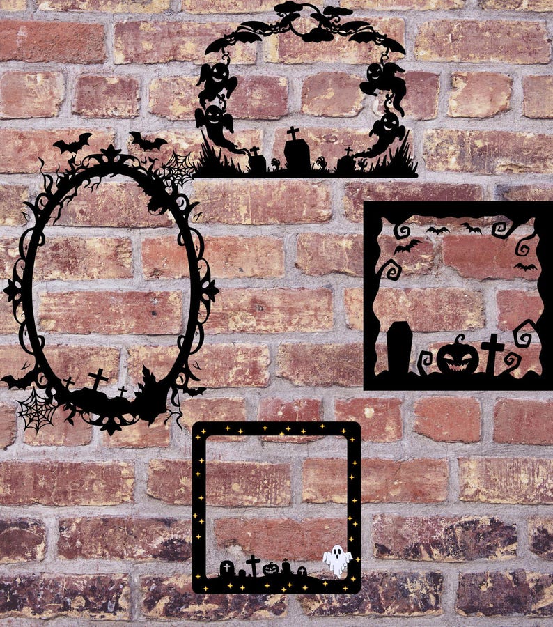Halloween Frame SVG Bundle: Spooky Gothic Designs (digital Download) - Etsy